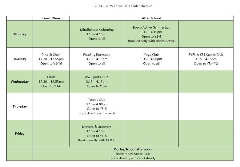 Wittersham CEP School - School Clubs